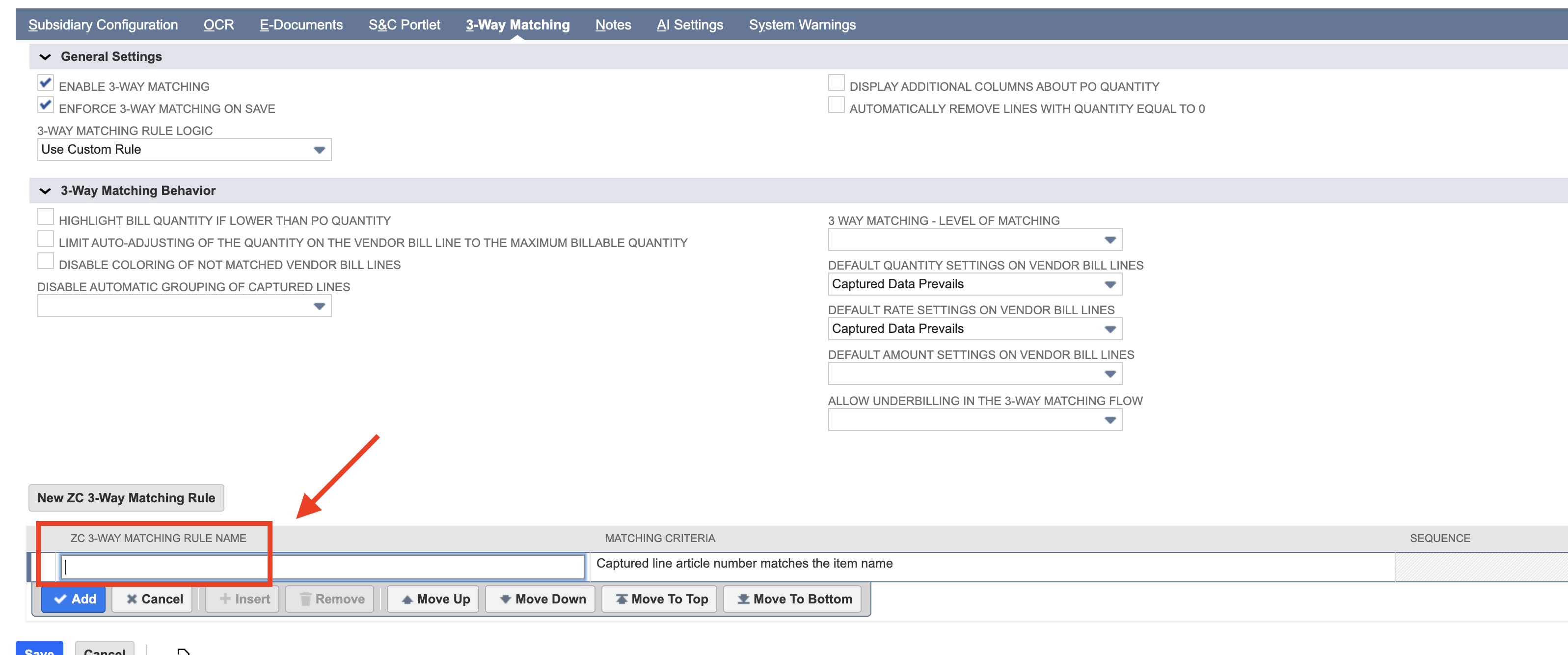 Customize 3-way matching logic – ZoneCapture Knowledge Base