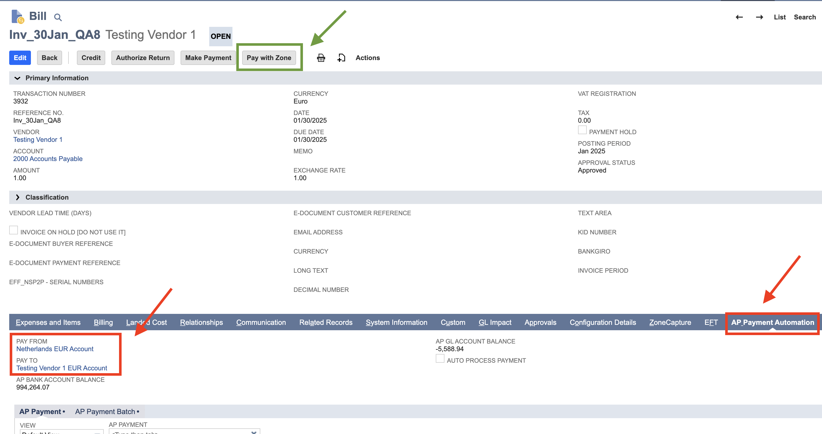 Execute a single payment – ZoneCapture Knowledge Base